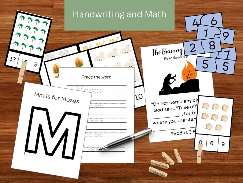 Moses Activity Pack Moses Unit Study Bible Activity Pack - Etsy