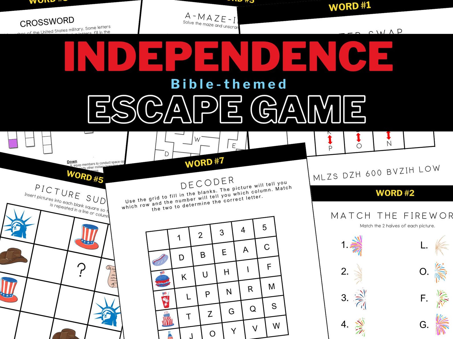 July 4th Escape Room | Bible Escape Game | Christian Escape Room | 4th ...