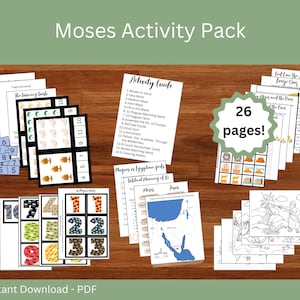 Moses Activity Pack | Moses Unit Study | Bible Activity Pack | Moses ...