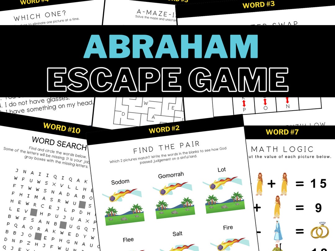 Abraham Escape Room | Isaac Escape Game | Jacob Escape Game | Bible ...