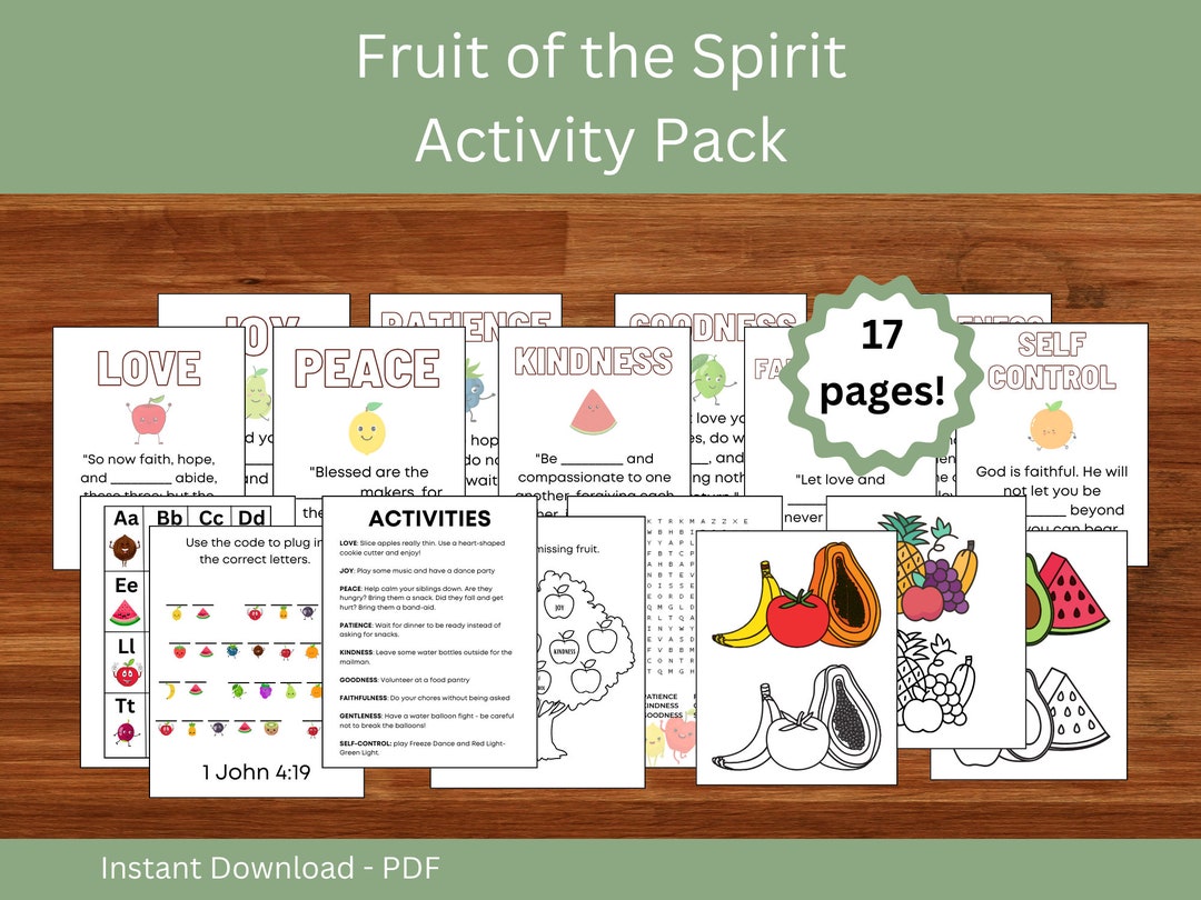 Fruit of the Spirit Activity Pack | Bible Activity | Fruit of the ...