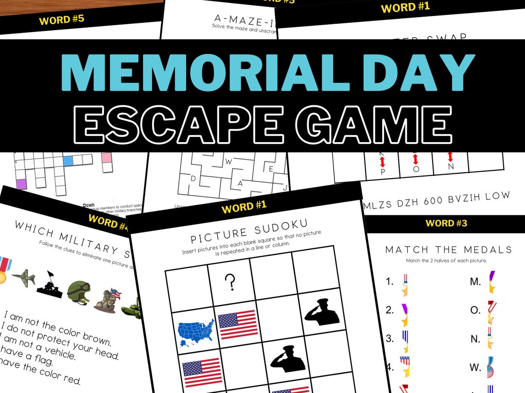 Memorial Day Escape Room | Bible Escape Game | Christian Escape Room ...