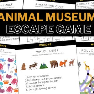 Animal Museum Escape Room: Printable Puzzle Game (digital Download) - Etsy