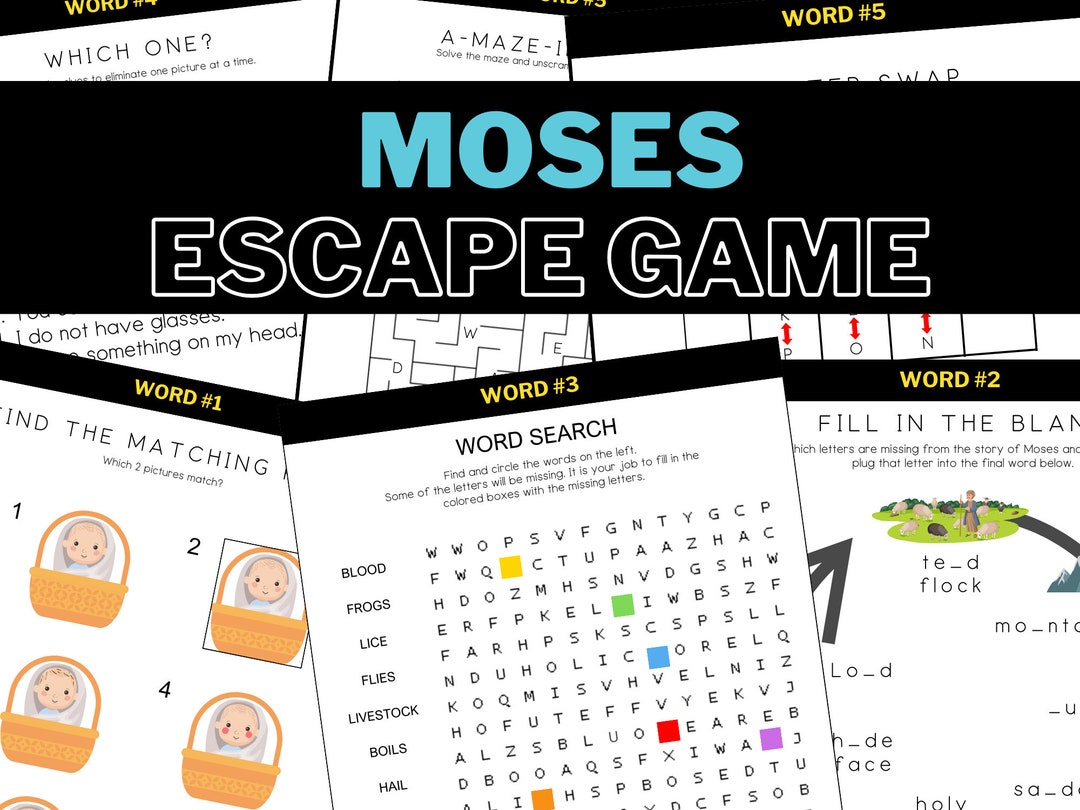 Moses Escape Room | Bible Escape Game | Christian Escape Room | Bible ...