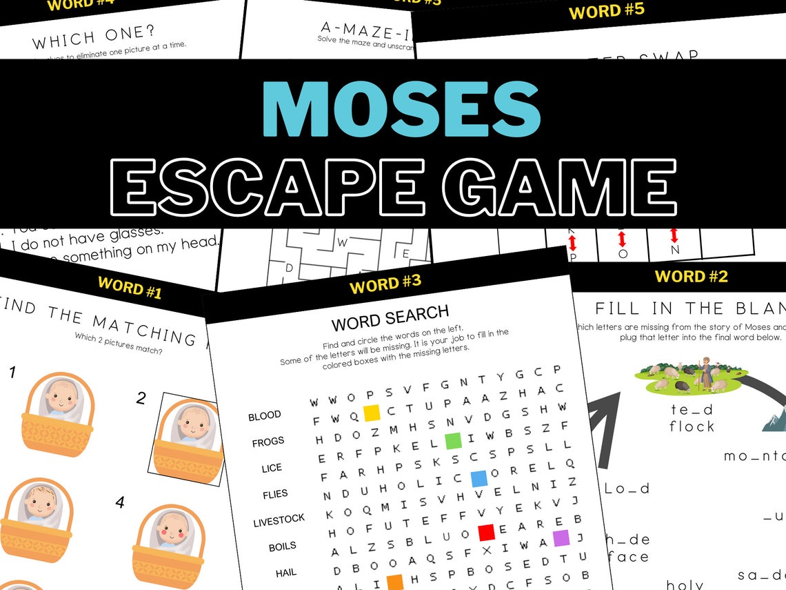 Moses Escape Room | Bible Escape Game | Christian Escape Room | Bible ...