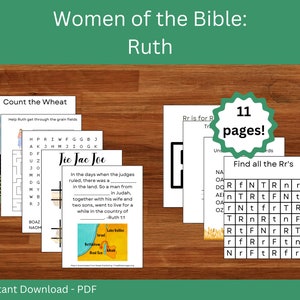Ruth Activity Pack | Women of the Bible Activity | Ruth Unit Study ...