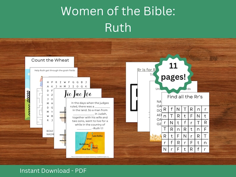 Ruth Activity Pack | Women of the Bible Activity | Ruth Unit Study ...