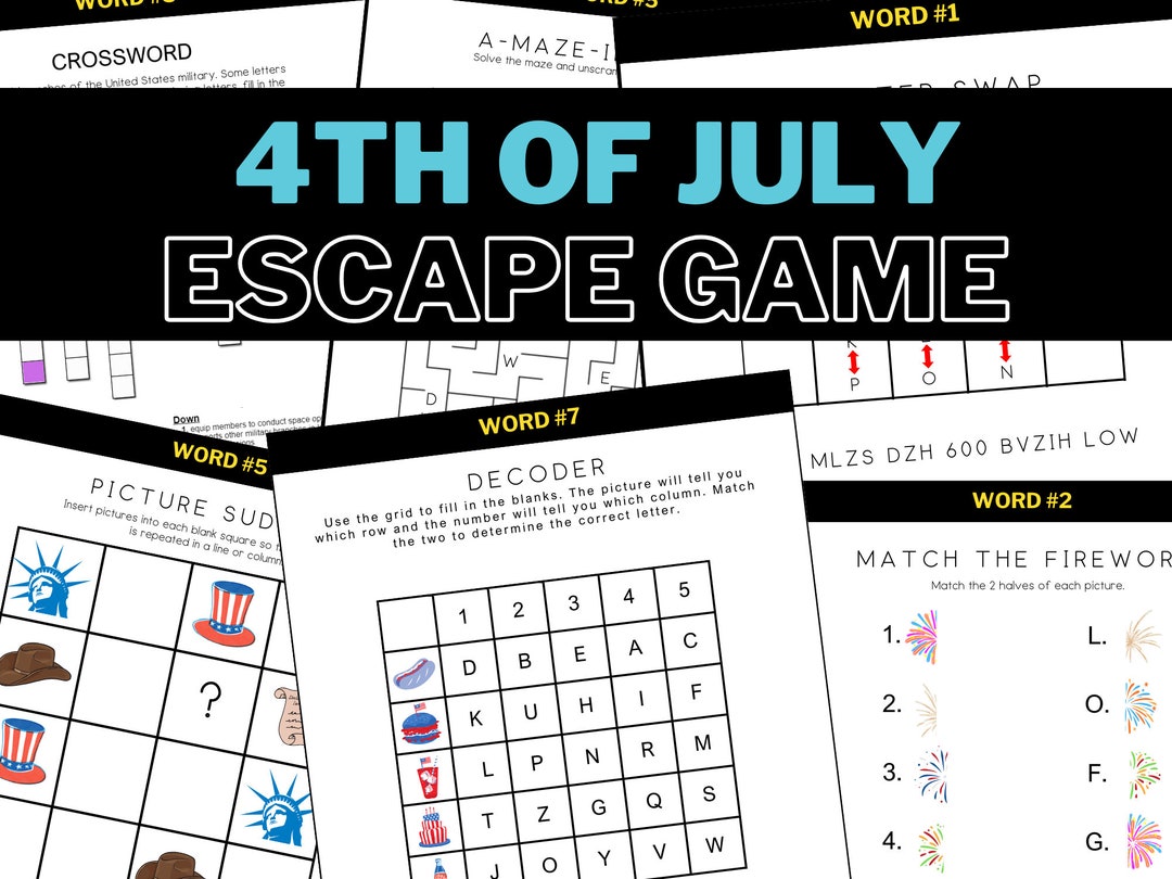 July 4th Escape Room Bible Escape Game Christian Escape Room 4th of ...