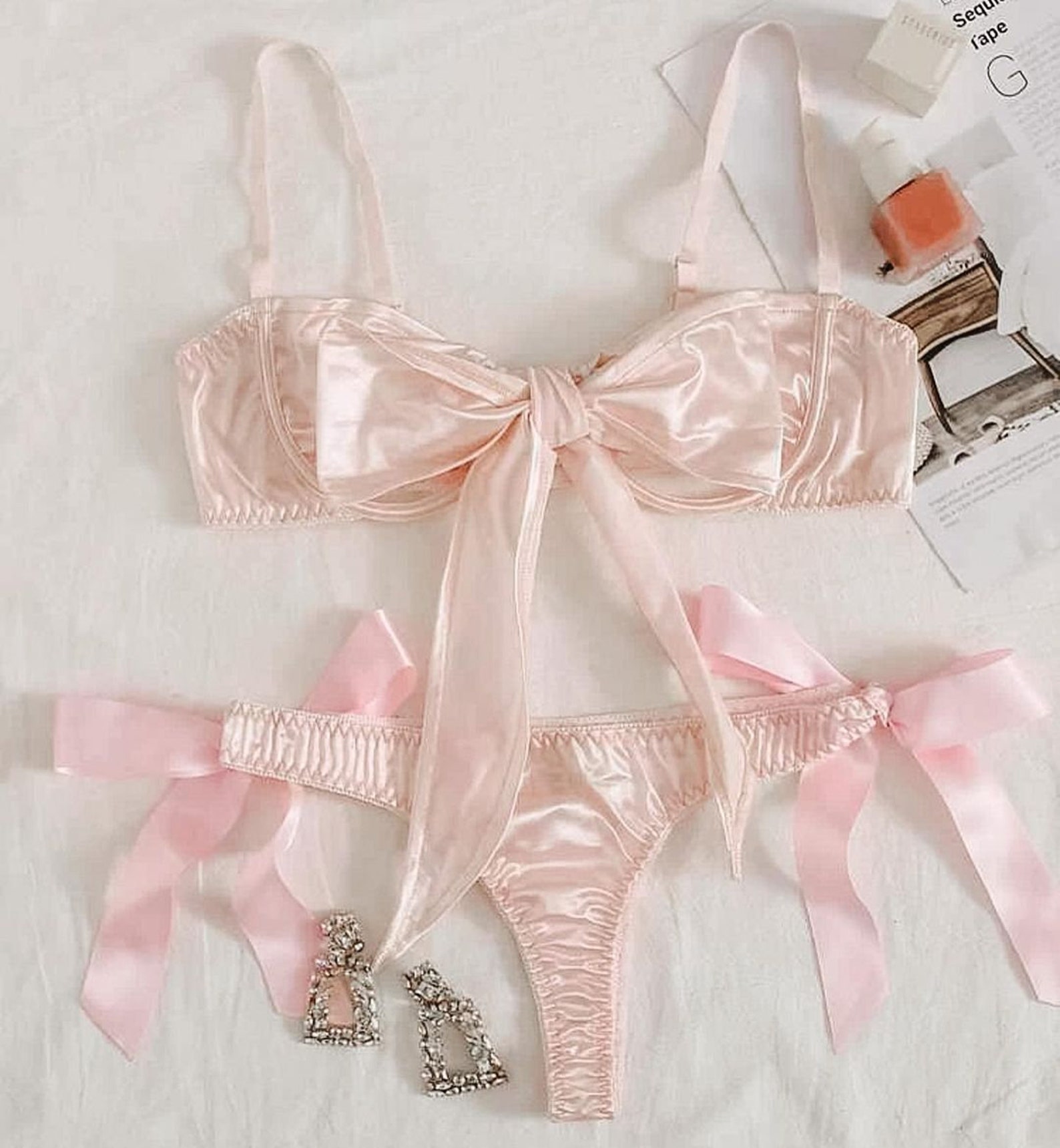 Lingerie Set Wedding Lingerie Bridal Sexy Lingerie Pink Lingerie Set