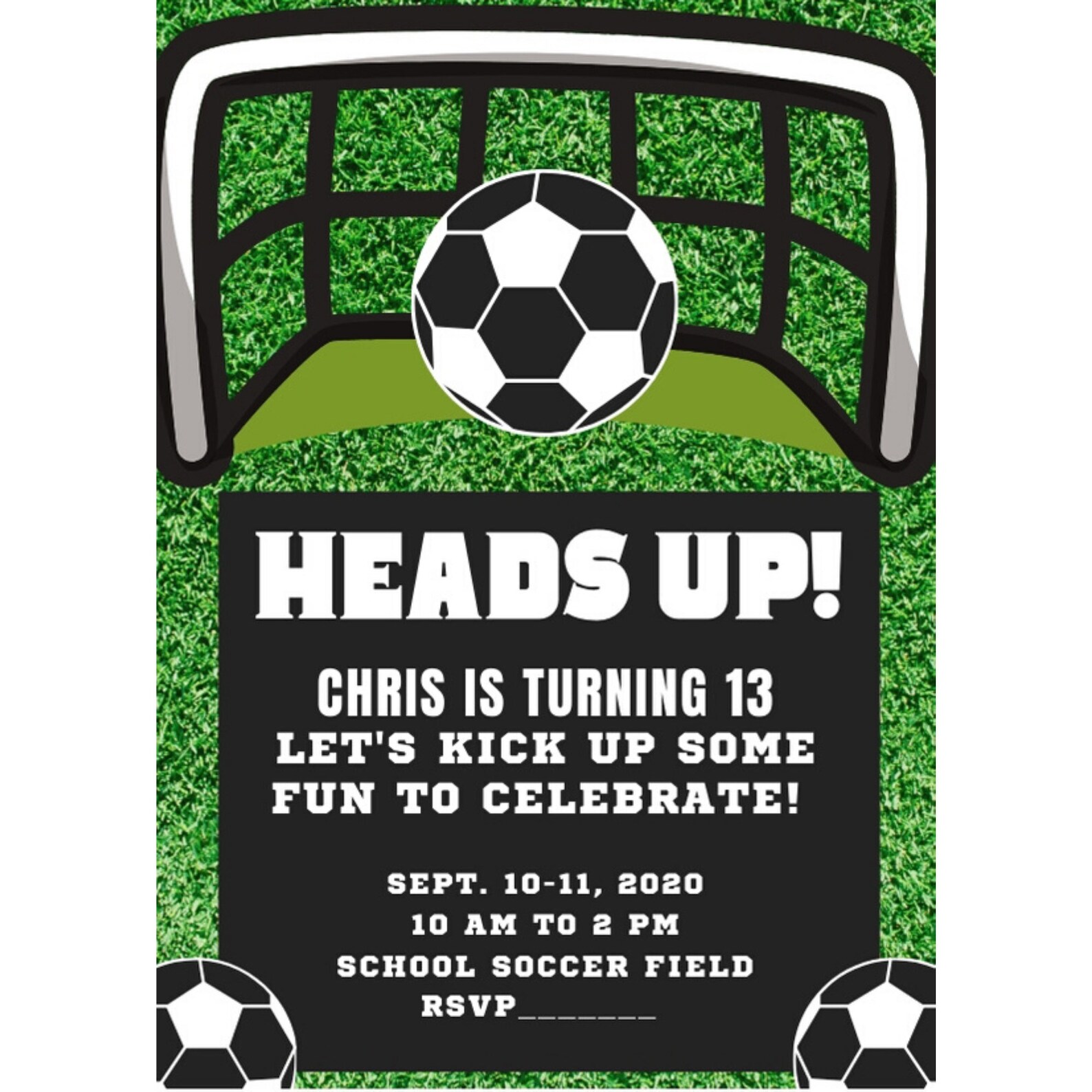 Soccer Invitation Instant Download, Editable Personalized Soccer ...