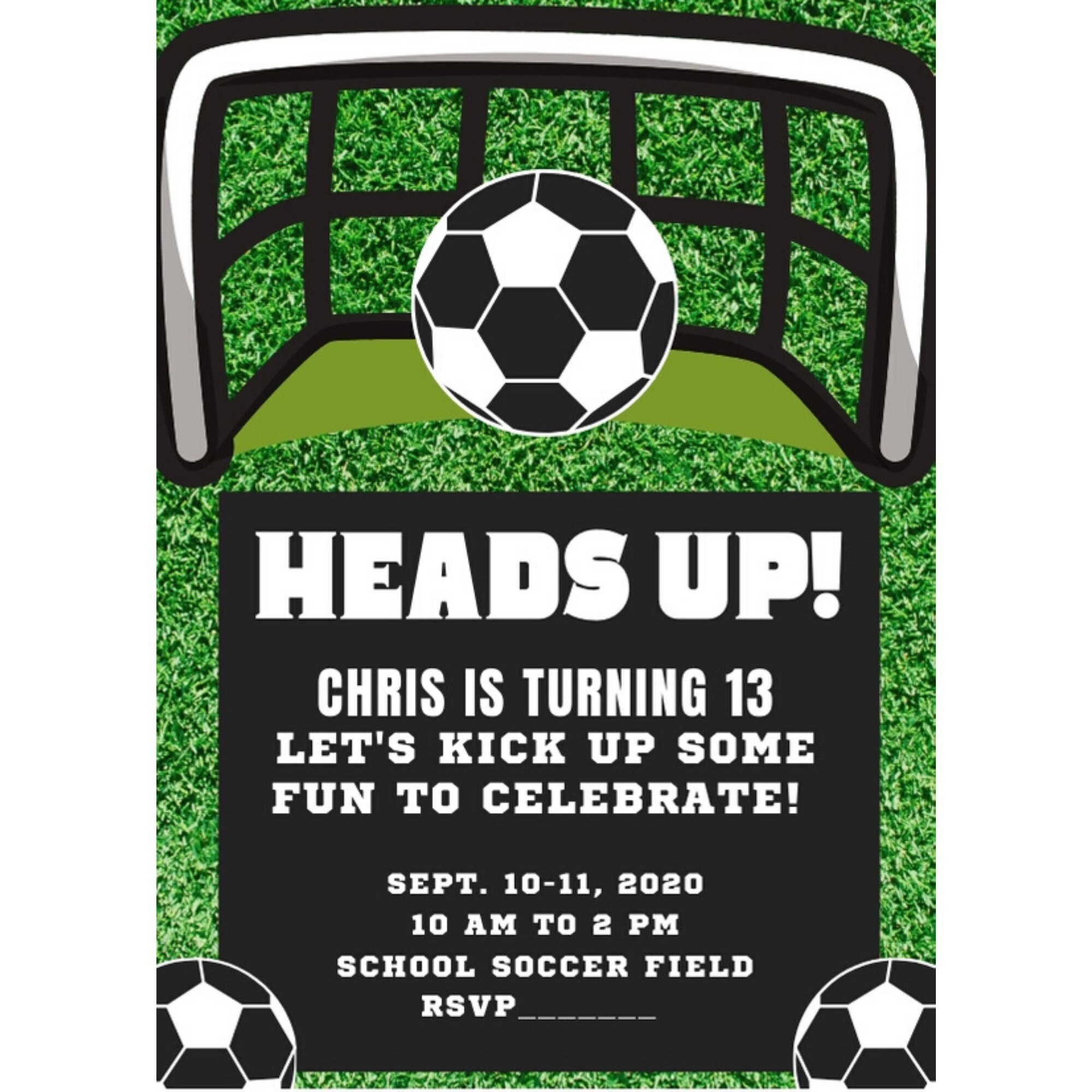 Soccer Invitation Instant Download, Editable Personalized Soccer ...