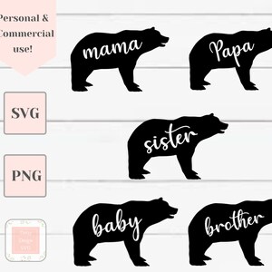Bear Family Svg, Family Svg, Mama Bear Svg, Matching Shirts Svg, Svg ...