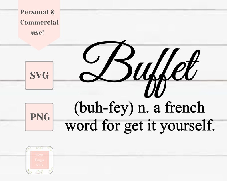 Buffet Definition Svg, Kitchen Definition Svg, Tea Towel Svg, Svg Files ...