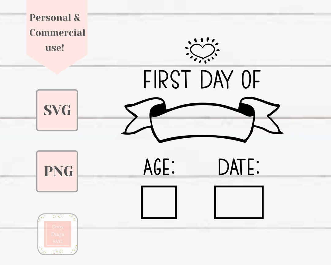 First Day of Sign Svg, Back to School Svg, Svg Files for Cricut, First ...