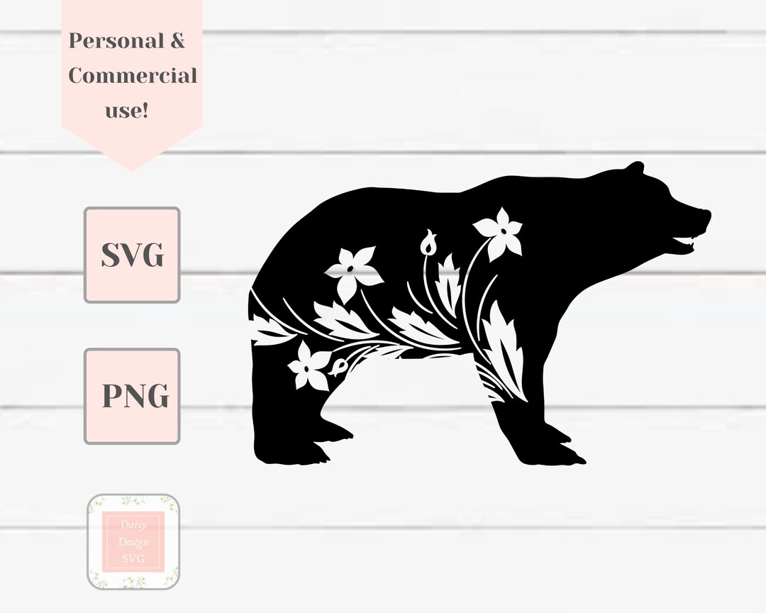 Floral Bear Svg, Bear Mandala Svg, Mama Bear Svg, Bear Flowers Svg, Svg ...
