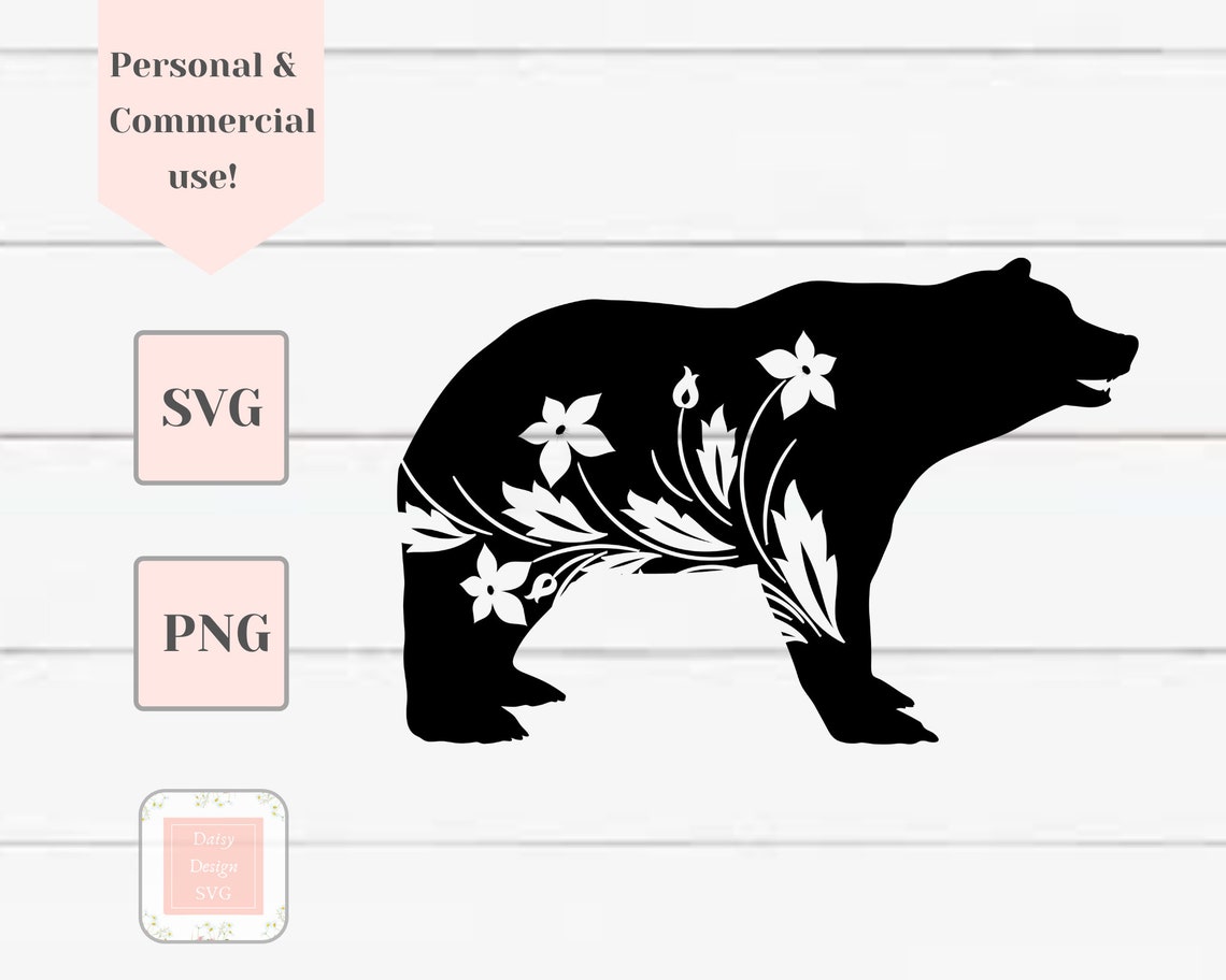 Floral Bear Svg, Bear Mandala Svg, Mama Bear Svg, Bear Flowers Svg, Svg ...