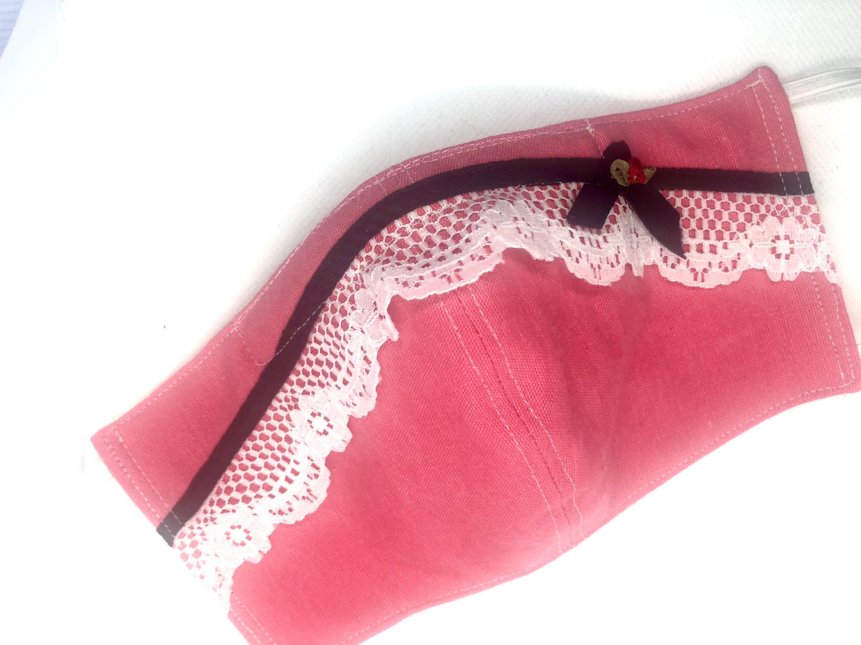 Washable Regency/bridgerton Mask coquette Style Pink/lacerosebud Mask ...