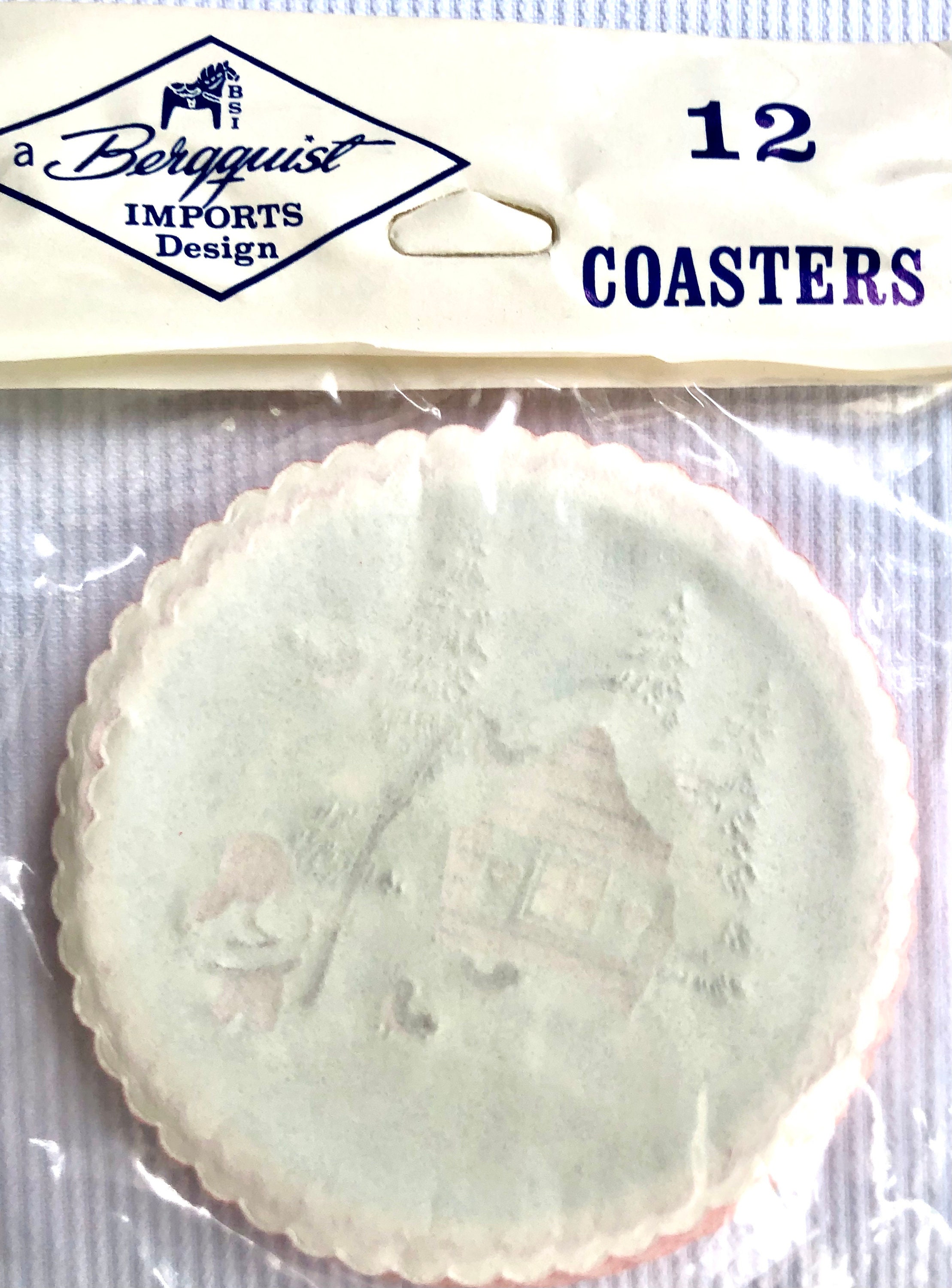 Scandinavian Vintage Coasters Winter Design Norwegian Holiday Paper ...