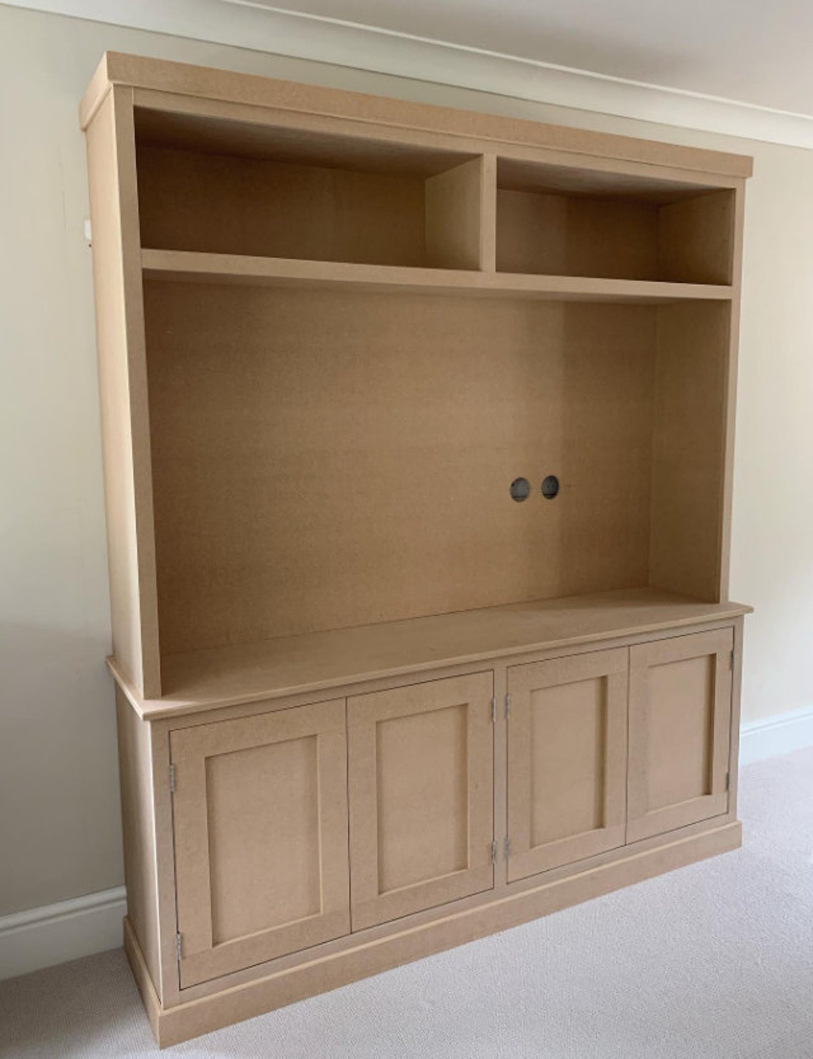 Modern Bookcase With Cabinet TV Unit Bespoke Affordable MDF - Etsy