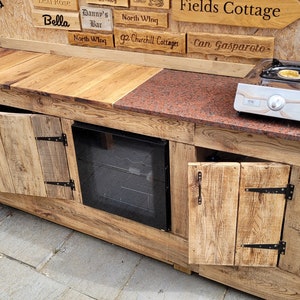 Old Style, Rustic Oak Hand Made Indoor Outdoor Garden Bar/kitchen Units ...
