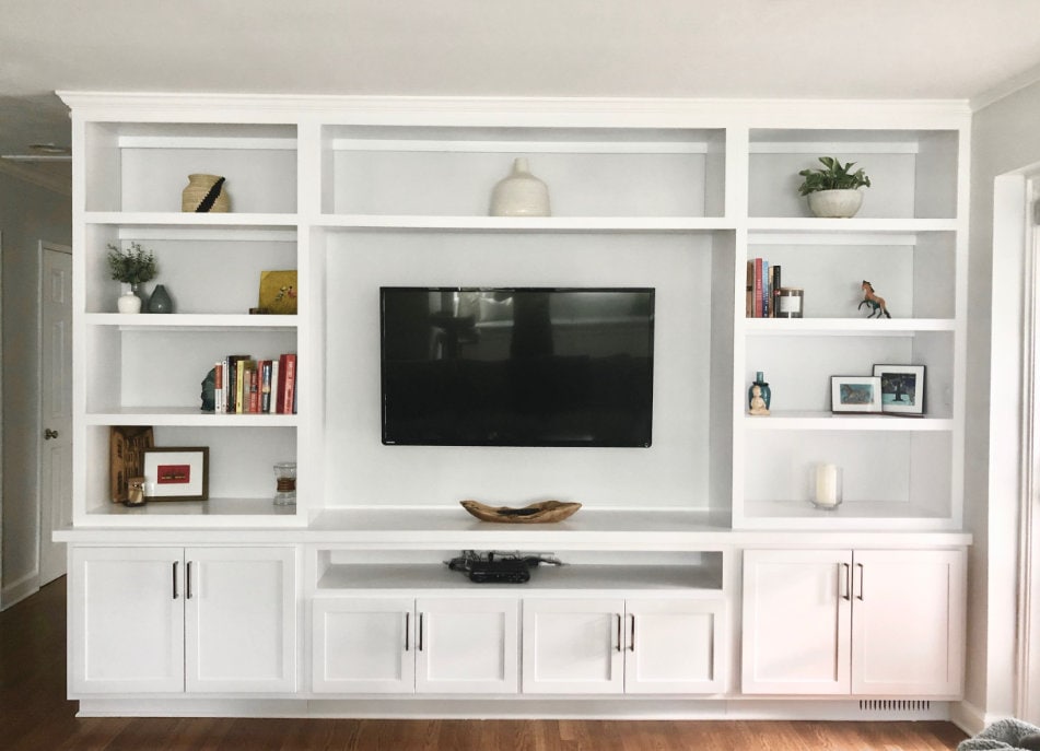 Modern Bookcase With Cabinet TV Unit Bespoke Affordable MDF - Etsy UK