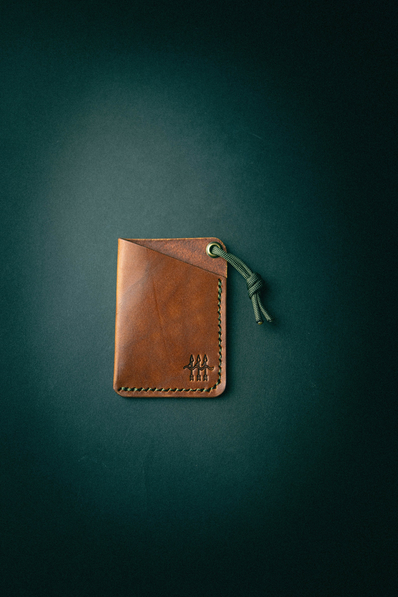 Buck Brown Leather Wallet: Full Grain Card Holder With OD Green ...