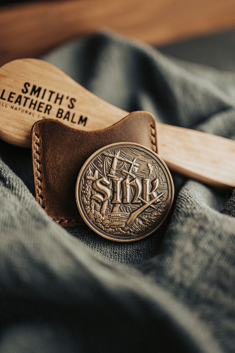 EDC Leather Coin Slip Challenge Coin EDC Gear | Etsy