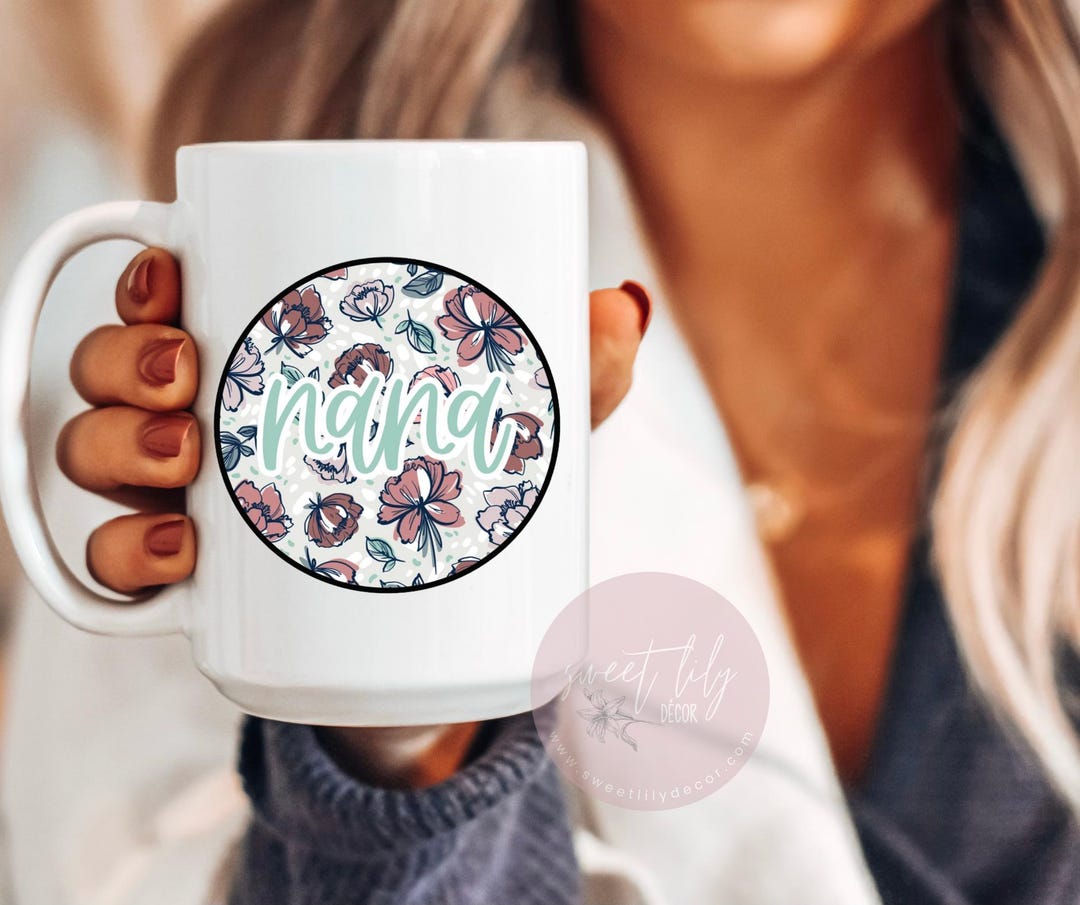 Floral Nana Ceramic Mug - Etsy