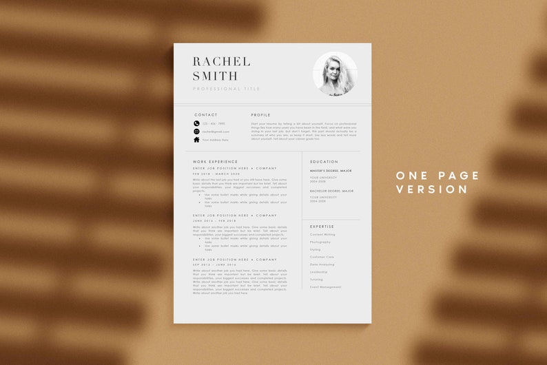 Modern Resume Template, CV Template, Cover Letter, Professional Resume ...