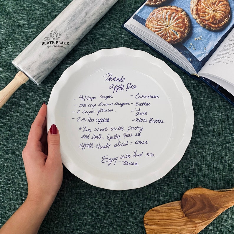 Personalized Pie Plate W/ Hand Written Recipe - Etsy