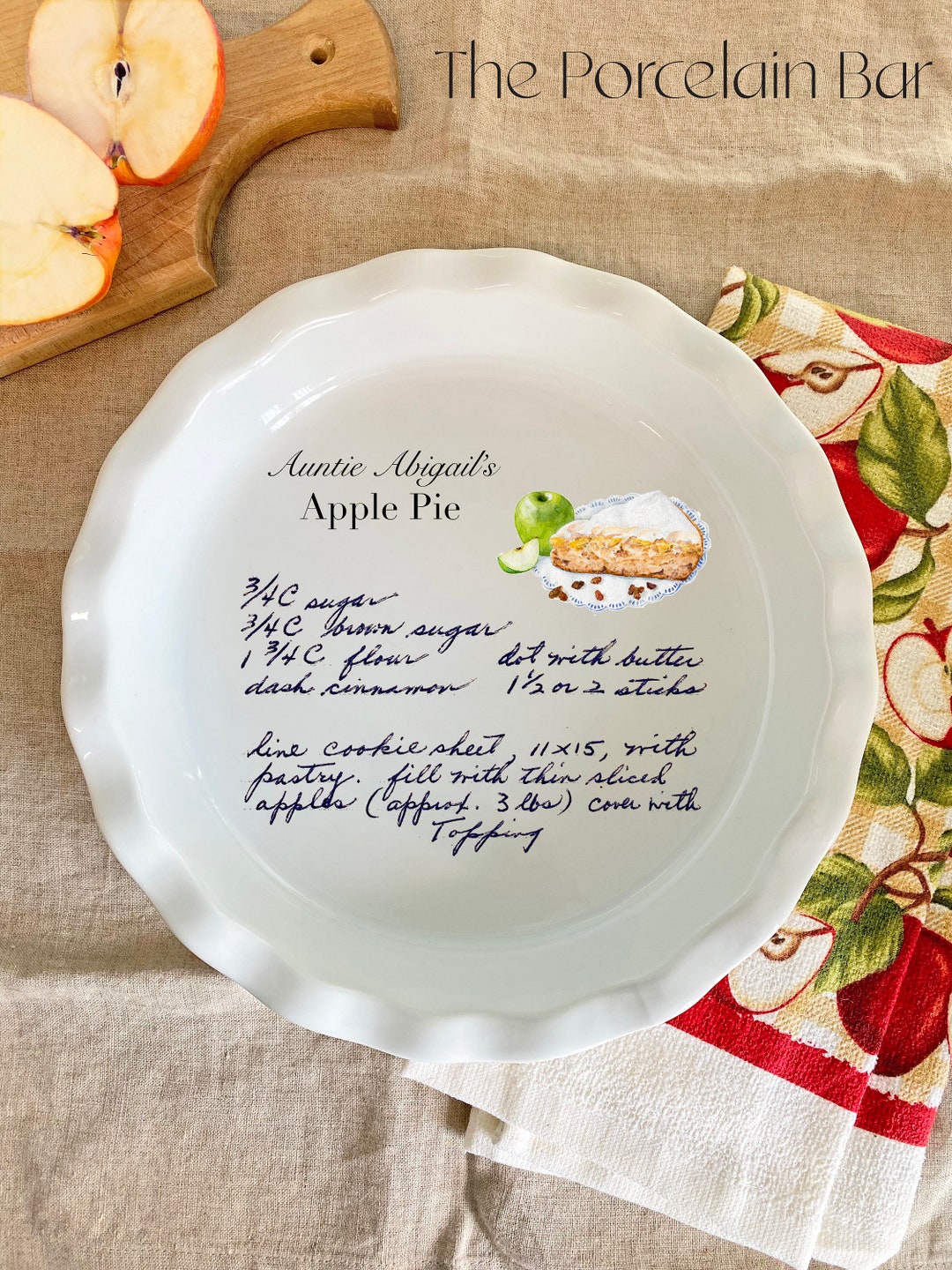 Personalized Pie Plate W/ Hand Written Recipe - Etsy