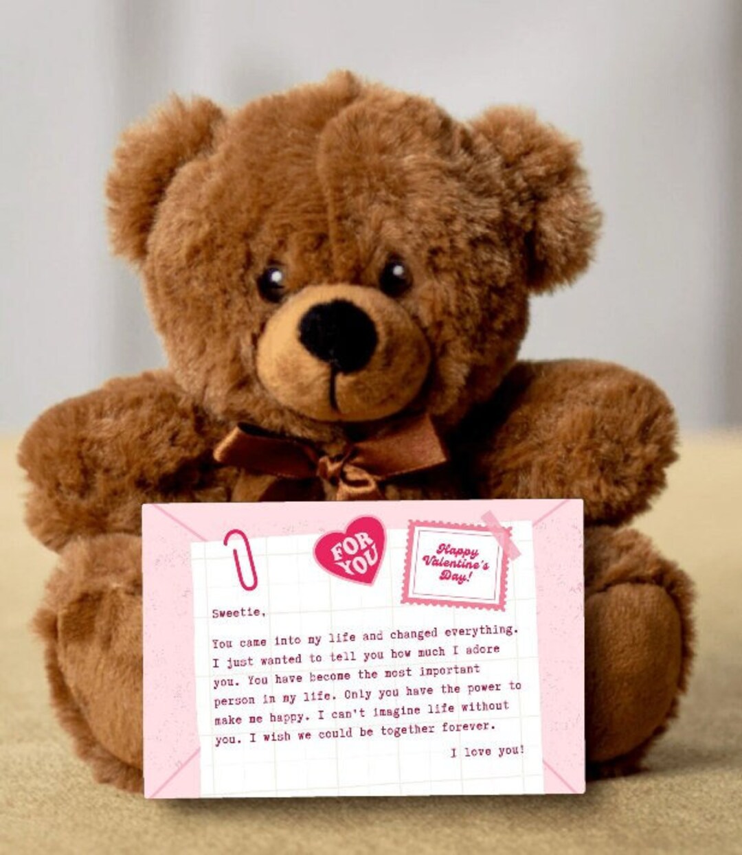 Love Letter for You , Personalized Valentine Day Teddy Bear, Unique ...