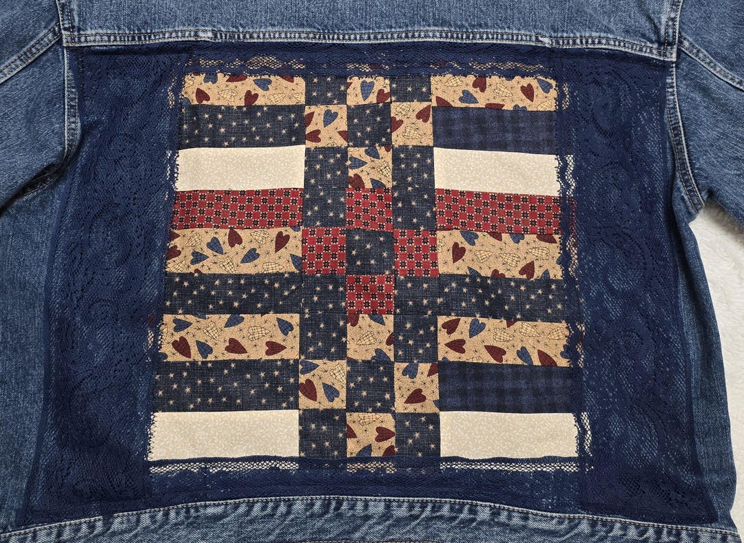 Upcycled Quilted Denim Jacket | Banana Republic Size Large | One of a ...