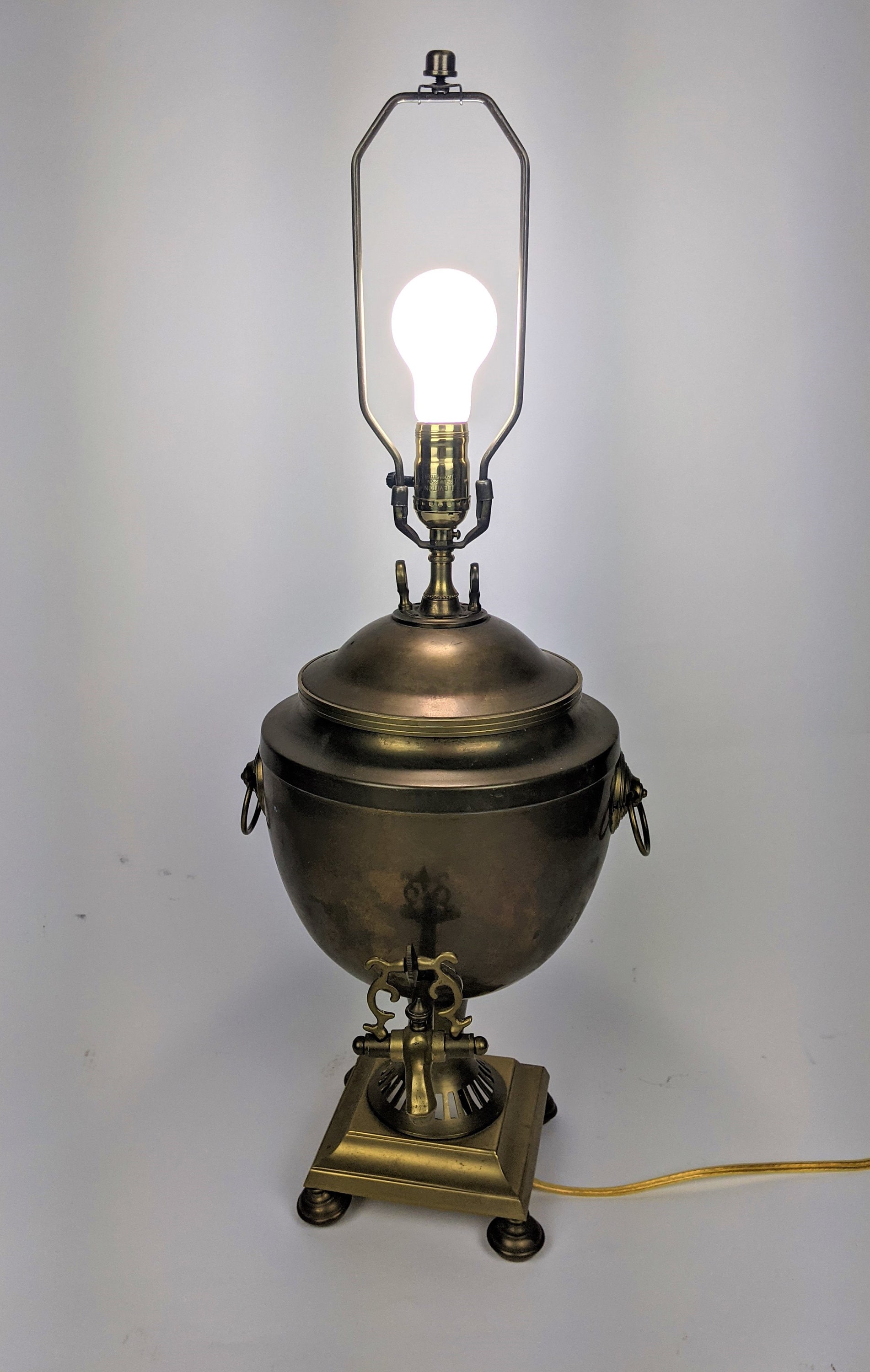 Antique Russian Brass Samovar Lamp - Etsy