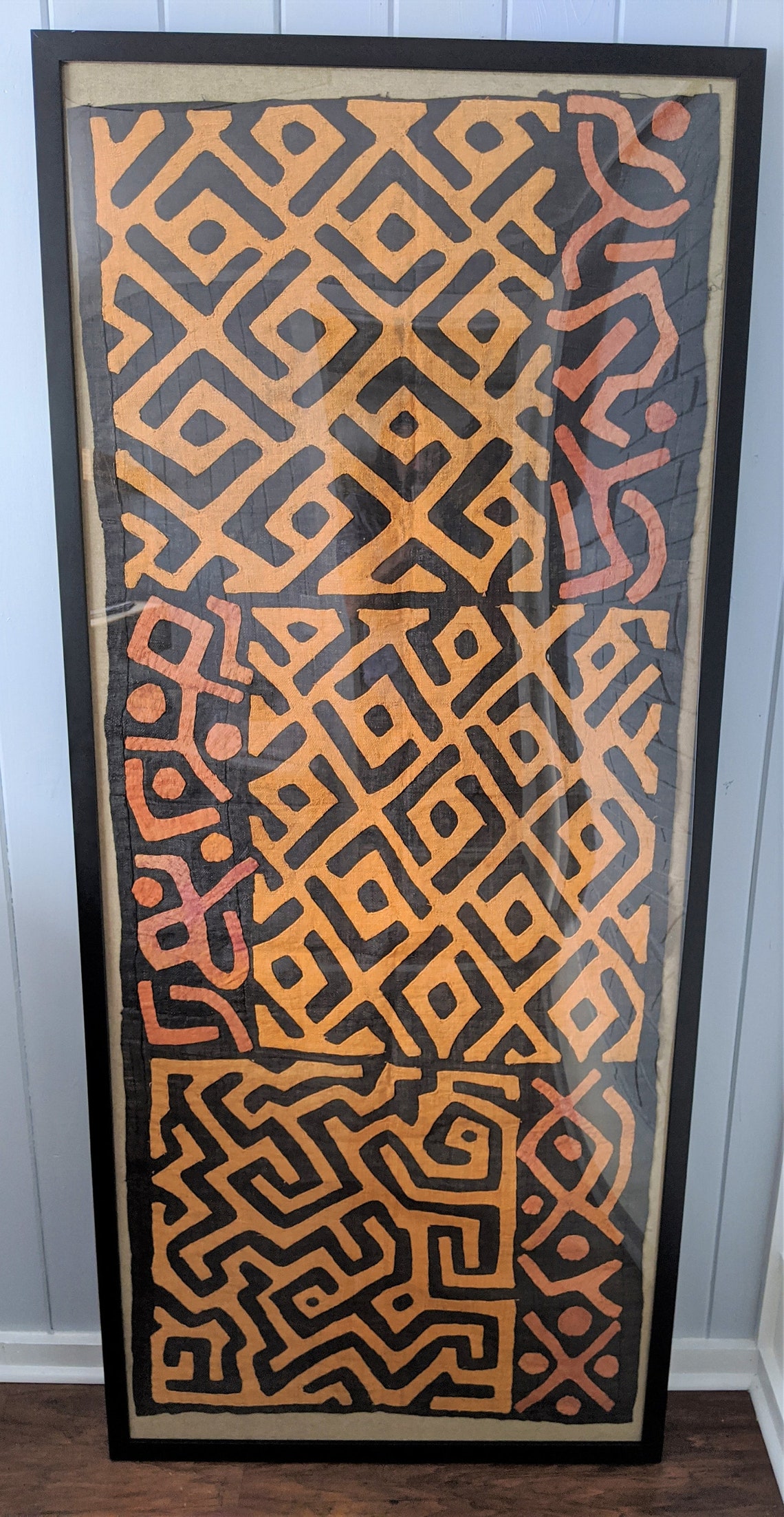 Framed Antique African Kuba Cloth - 74" X 32" - Etsy
