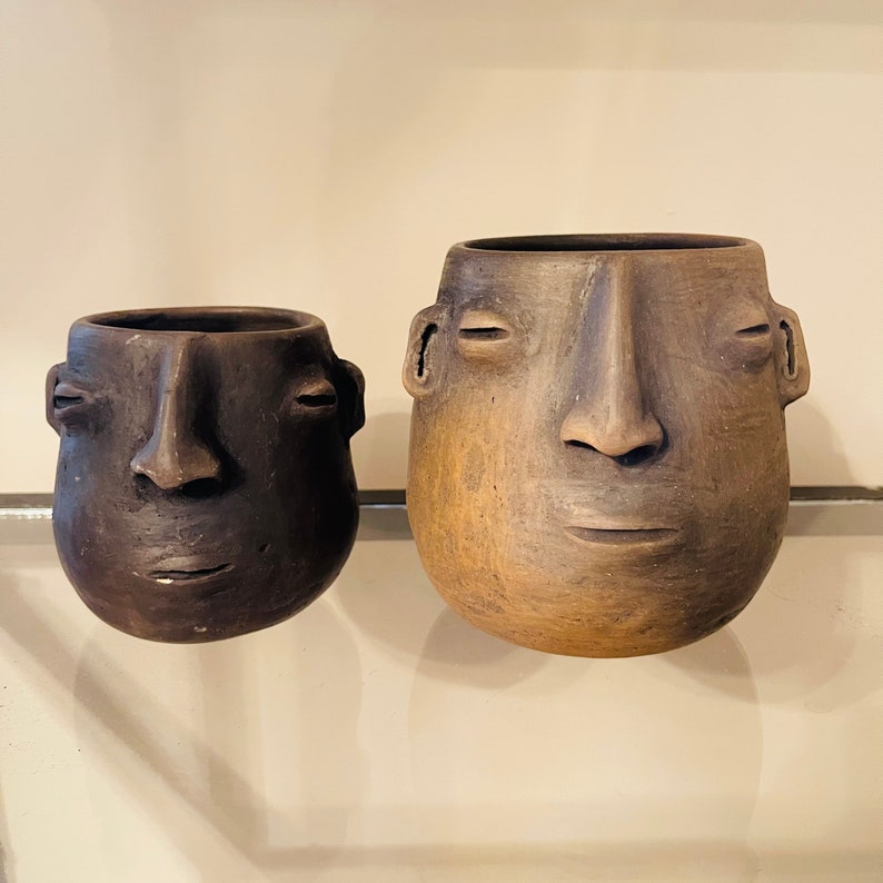 Handmade Clay Face Pot - Etsy