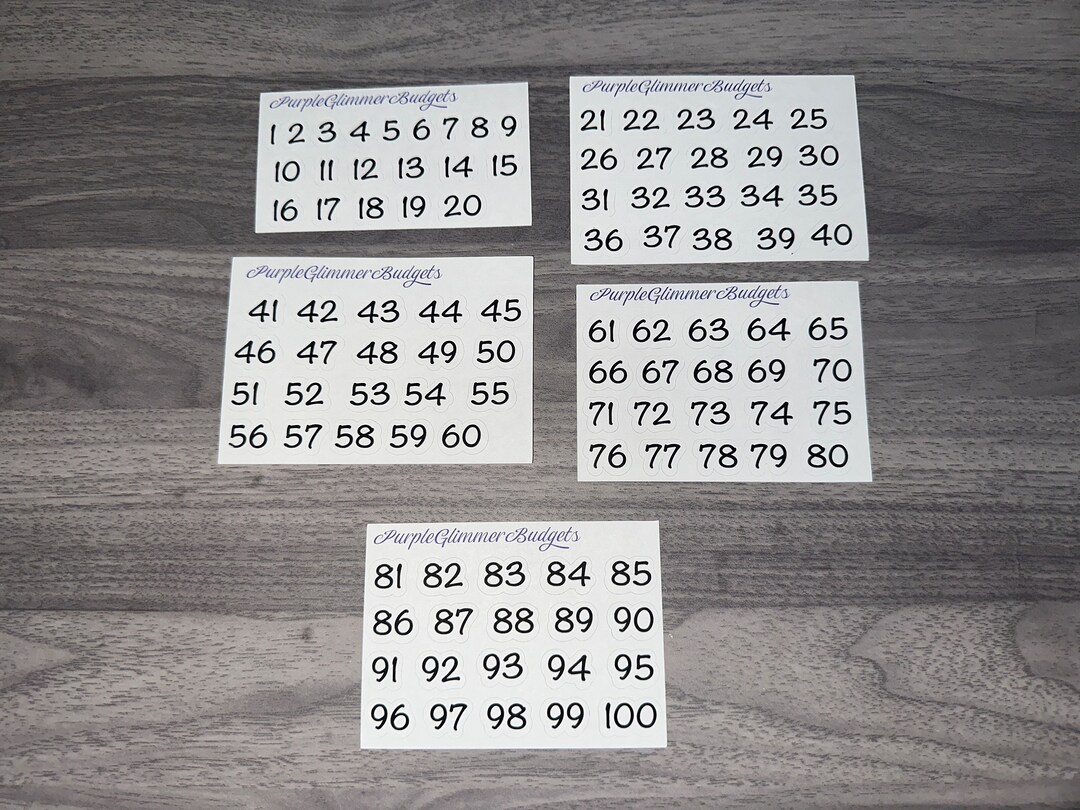 100 Envelope Challenge Stickers ONLY || Budgeting || Money Challenges ...