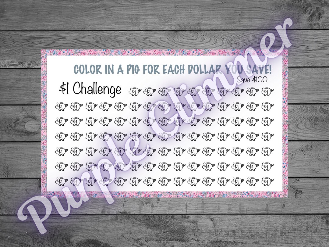 PRINTABLE 1 DOLLAR Savings Challenge Tracker Budgeting Money Challenges ...
