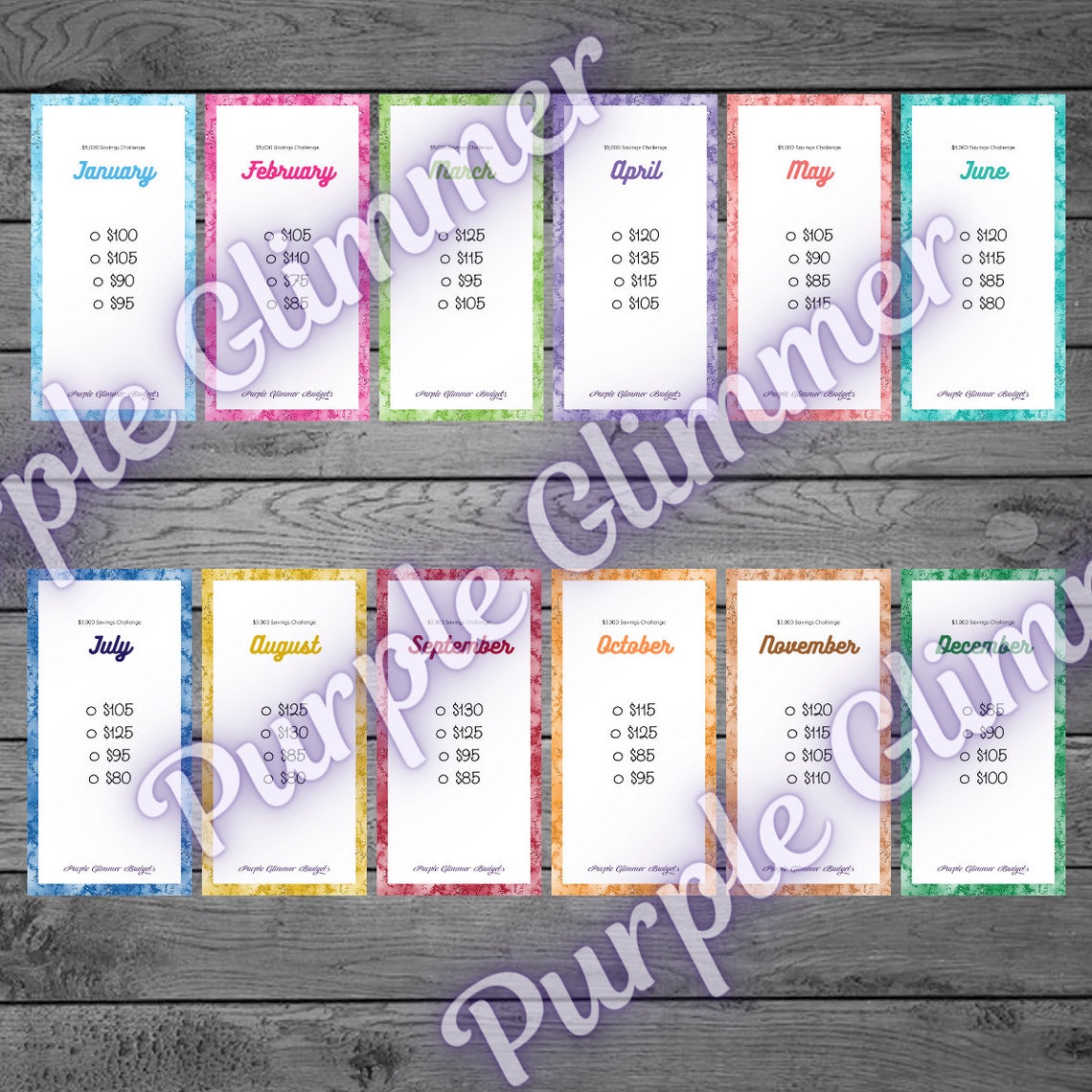 5K Savings Challenge Tracker Bundle: Monthly Budget (PDF & Word) - Etsy