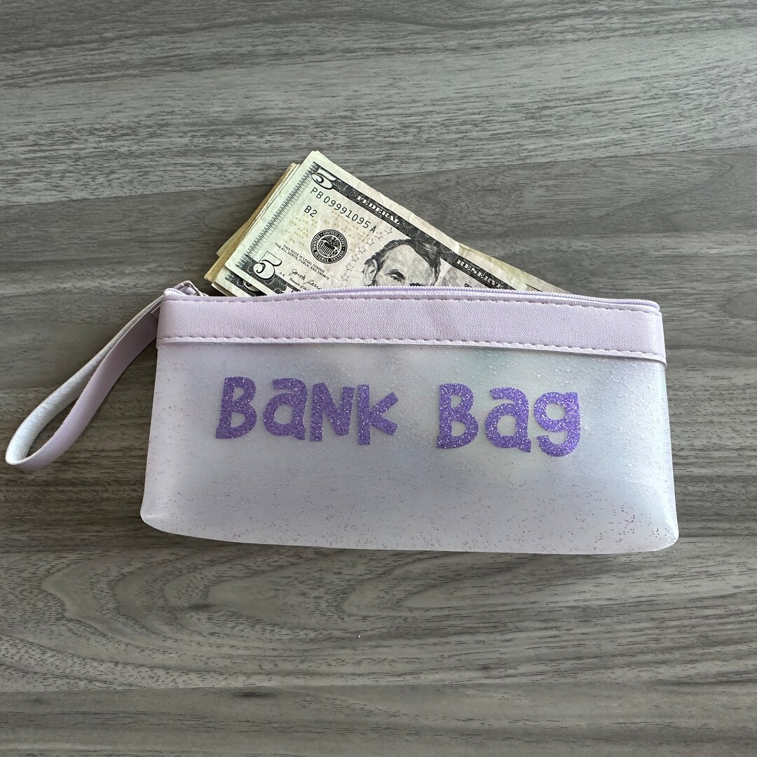 Purple Bank Bag, Money Bag, Clear Cash Envelopes, Vinyl Categories ...