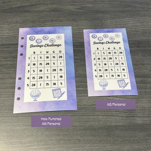 Bingo Savings Challenge Lilac Glitter Cash Envelopes Savings Challenge ...