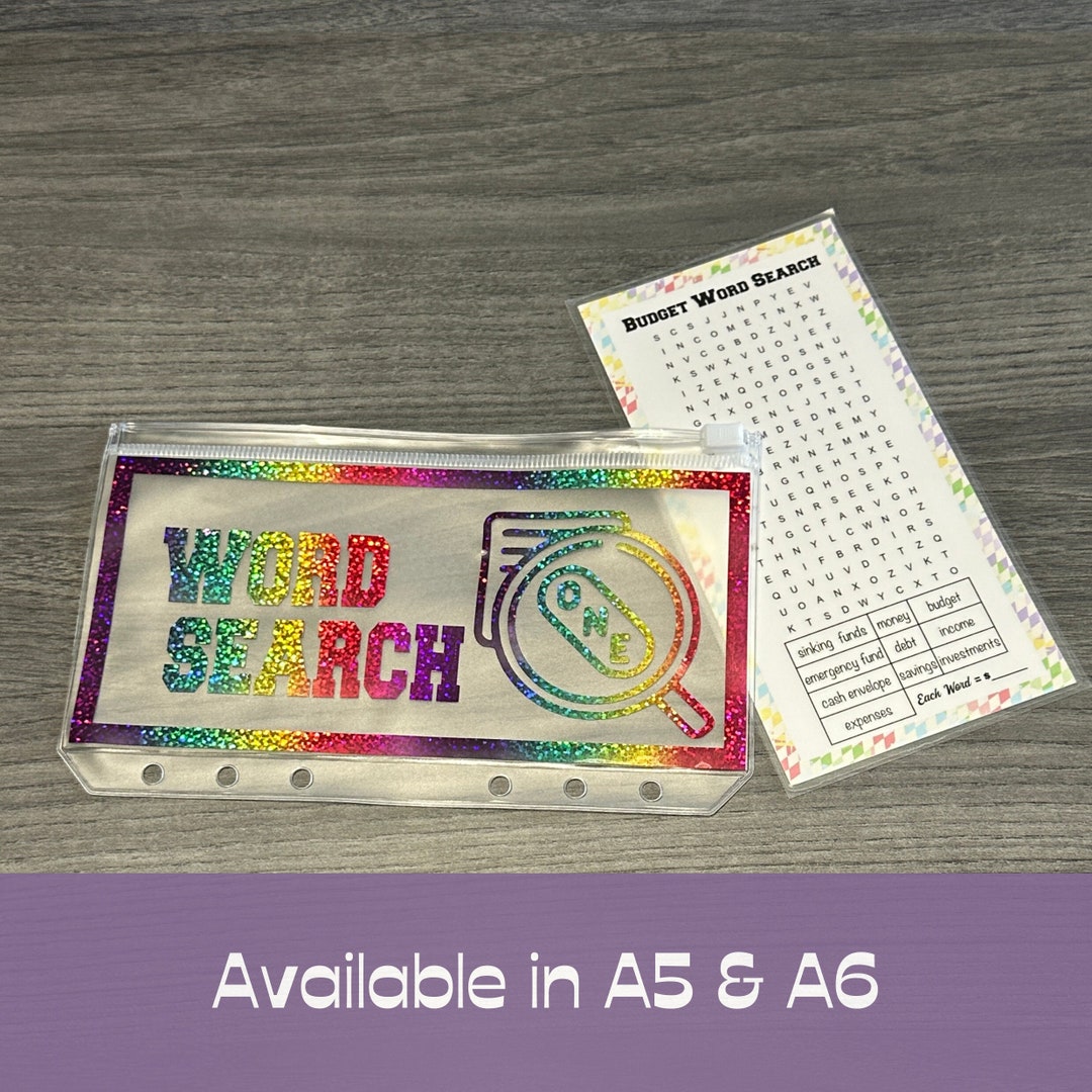 Rainbow Word Search Savings Challenge: Laminated Cash Envelope - Etsy
