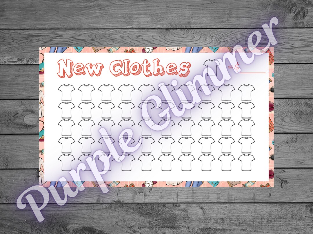 PRINTABLE New Clothes Savings Challenge Tracker Budgeting Money ...