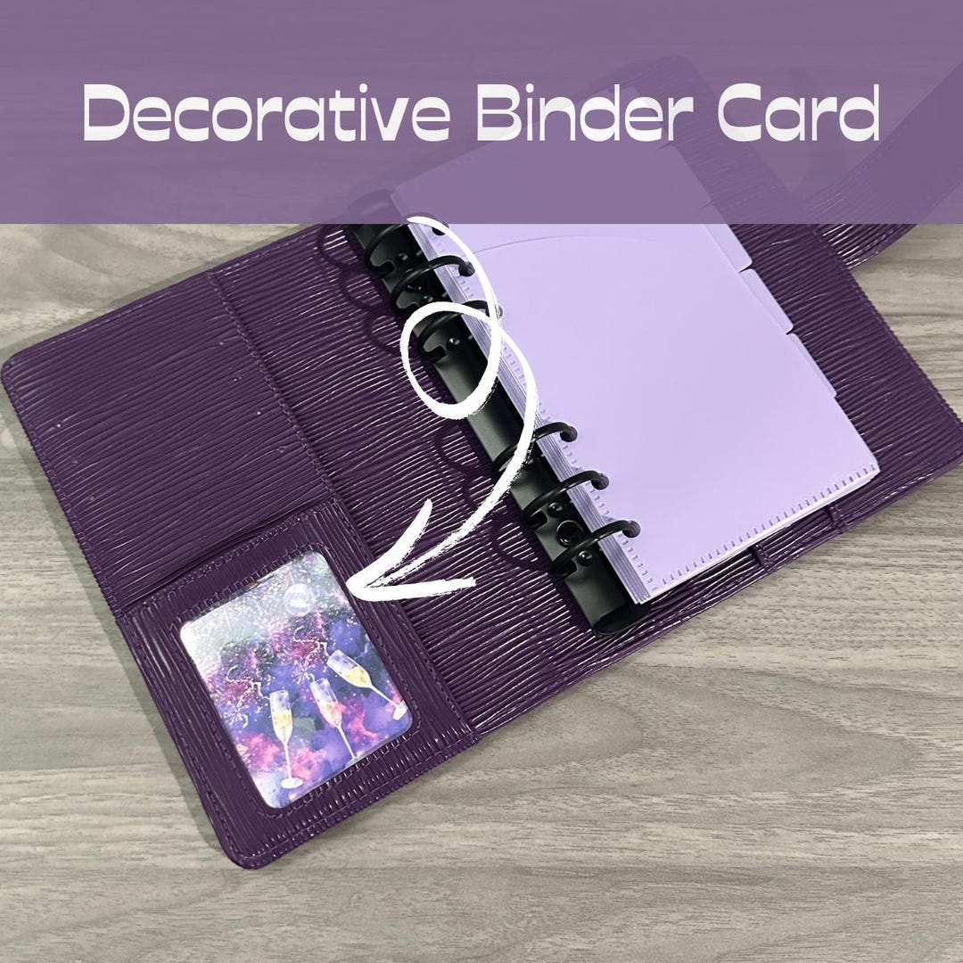 Purple New Year’s Eve Binder ID Slot Decorative Card | Champagne ...