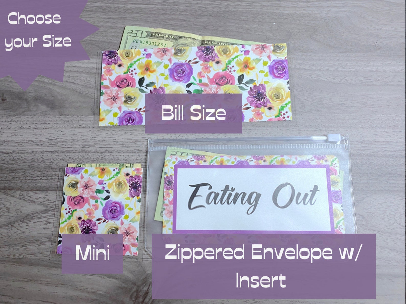 Laminated Cash Envelopes Budget Envelope Mini Cash - Etsy