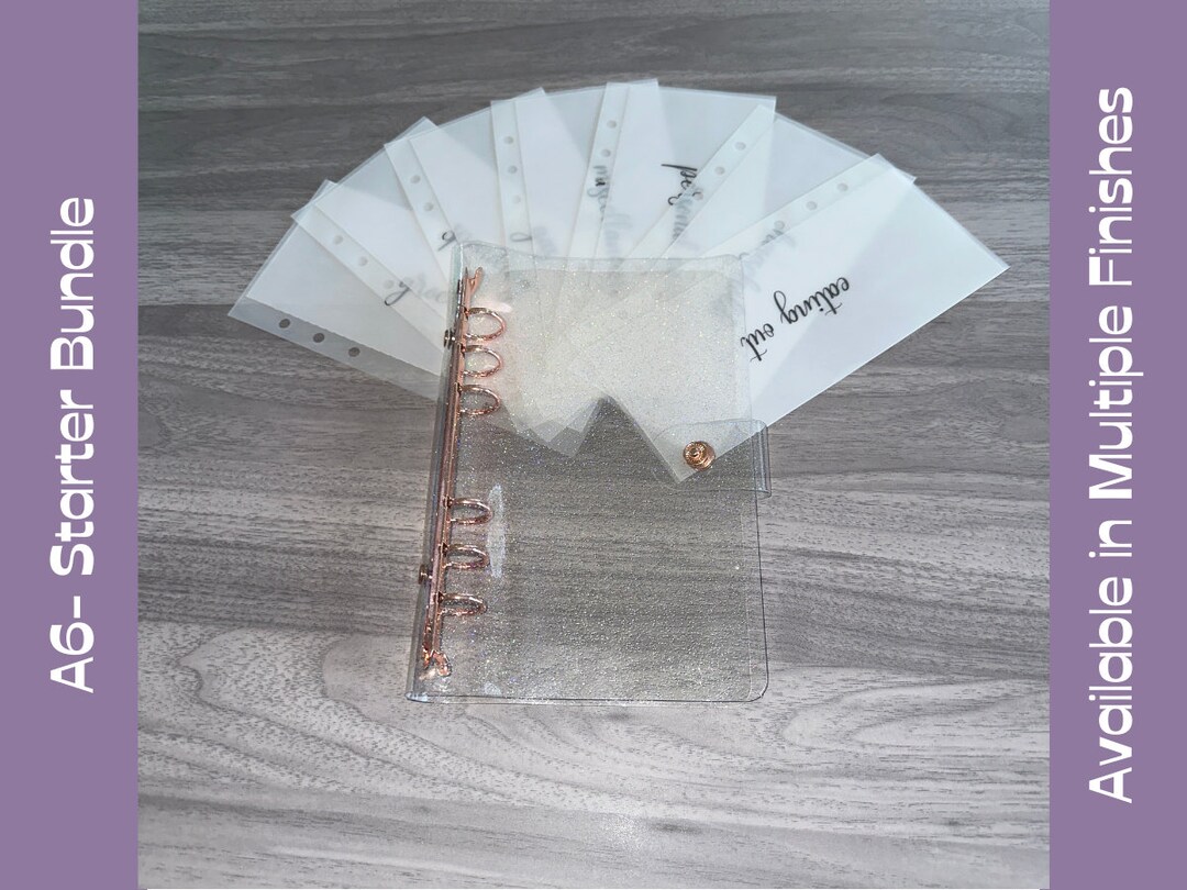A6 Punched Vellum Matte Laminated Minimalistic Cash Envelopes Starter ...