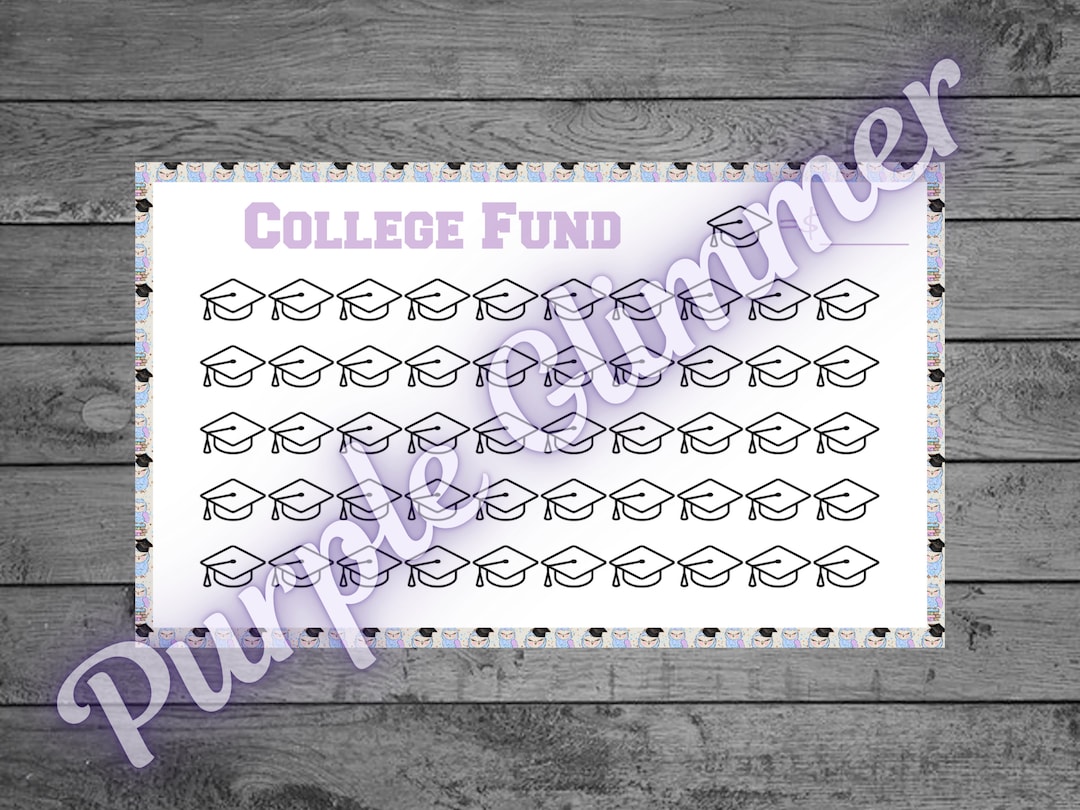 PRINTABLE College Fund Savings Challenge Tracker Budgeting Money ...
