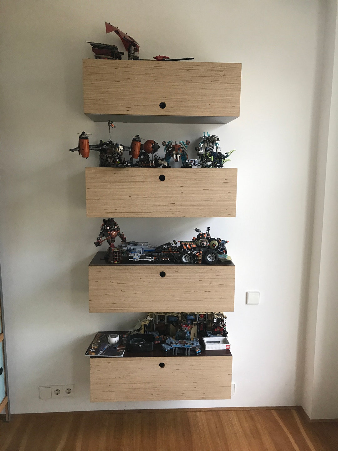 4 Kasten Cupboard Wandkasten Hangend Hout Betonplex Design - Etsy