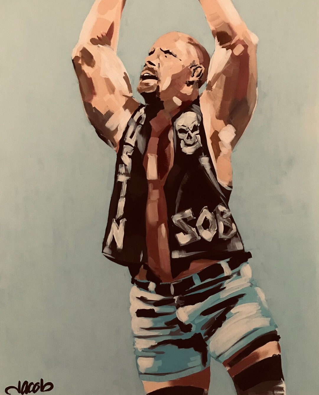 Stone Cold Steve Austin Print 16x20, Stone Cold Art, Wwe Art, Wwe ...