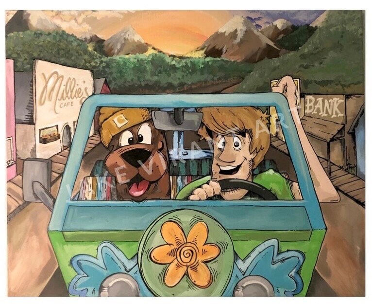 Scooby Doo in the Mountains Art Print, Scooby Doo Art, Scooby Art ...